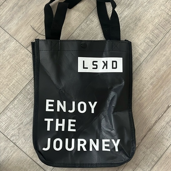 Lskd | Other | Lskd Small Black Shopping Tote Enjoy The Journey | Poshmark